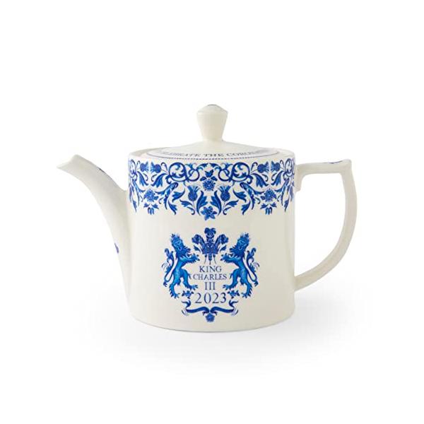 商品名:  Portmeirion Home &amp; Gifts KCC00600 Spode King Charles III Coronation Teapot 1.1L, Blue &amp; White Pattern UK M...