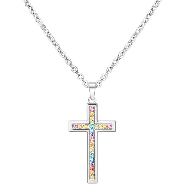 商品名Dixbix ガールズ 洗礼 十字架ネックレス 女性用 初聖体拝領 ゴールドクロスネックレス ジュエリーギフト 女性用, ラインストーン, ラインストーンDixbix Girls Baptism Cross Necklace for ...