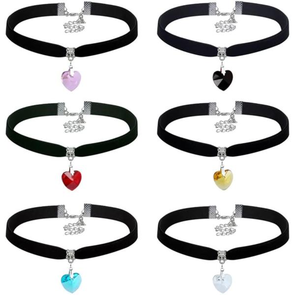 商品名ベルベットチョーカーネックレスセット レディース ガールズ ゴシック クラシック ブラック フランネル チョーカー 鎖骨チェーンネックレス ティーンジュエリー, 宝石なしGothic Classic Velvet Flannel Ch...