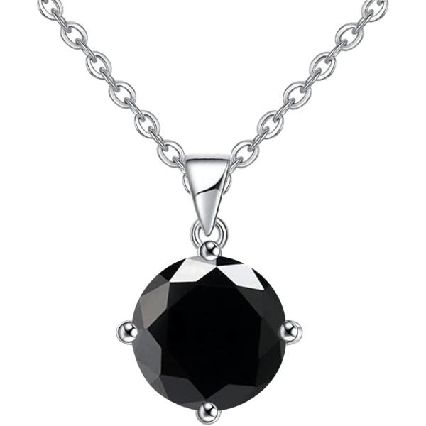 商品名Paris Jewelry 18K ホワイトゴールド 1カラット 人工ブラックサファイア ラウンドスタッドピアス 18インチ, ホワイトゴールドメッキ。, 人工ブラックサファイア CZParis Jewelry 18K White G...