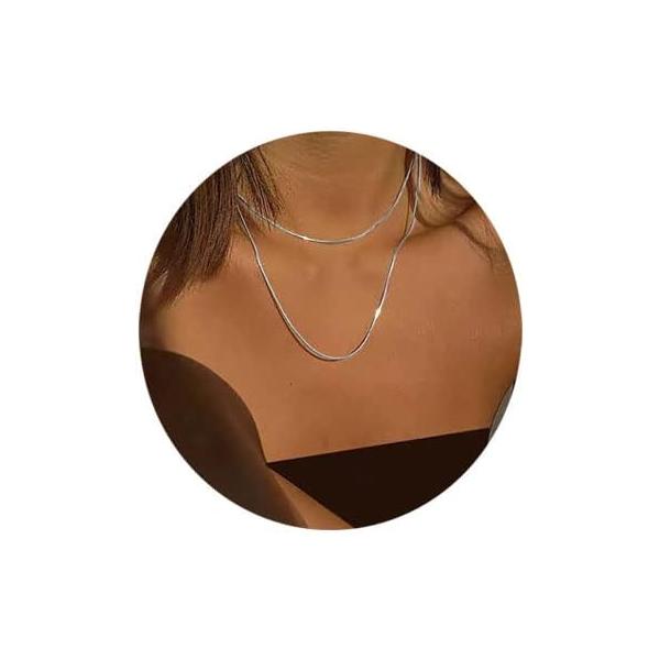 商品名FUTIMELY 上品なレイヤードチョーカーネックレス レディース 鎖骨チェーンネックレス ジュエリー ティーンガールギフト キューバチェーンネックレス 女性用, 金属, 合金。FUTIMELY Dainty Layered Chok...