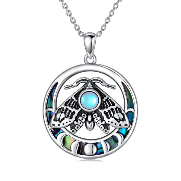 商品名: NIFUNAO モスネックレス スターリングシルバー ムーンフェーズペンダントネックレス ムーンストーン ウィッカン ゴシックモスジュエリー レディース ガールズ ギフト, スターリングシルバー, ムーンストーン NIFUNAO ...