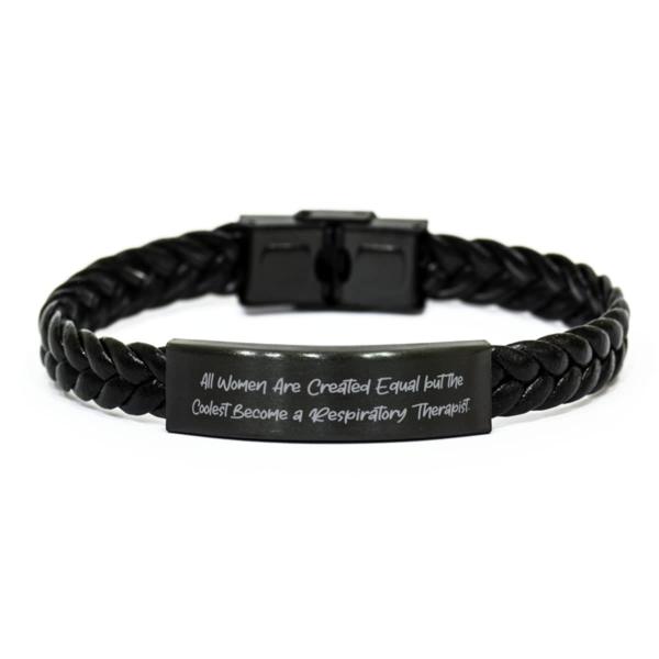 商品名:  Cute Respiratory therapist Braided Leather Bracelet, All Women Are Created, Present For Men Women, Special Gifts F...