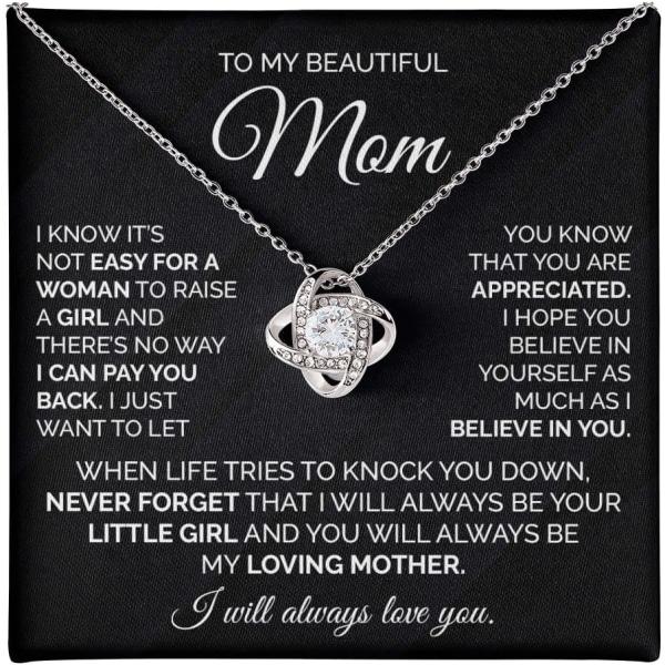 商品名To My Beautiful Mom Mother And Daughter Love Knot Necklace, Gift For Mom From Daughter, To My Amazing Mom Necklace, G...