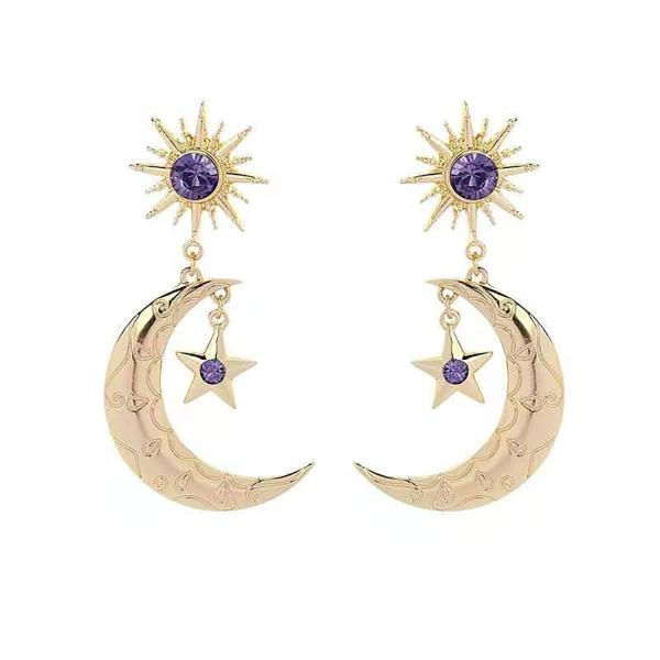 商品名:  OLIMY Ear Studs Fake Double Earring Silver Hoop Earrings Set Moon Ladies Exquisite Fashion Earrings Earrings and S...