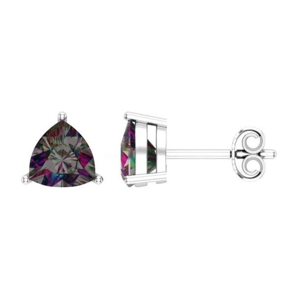 商品名:  RKGEMS Mystic Topaz Stud Earrings, Trillion cut Stud Earrings, Rainbow Stud Earrings, 925 Sterling Silver, Dainty ...