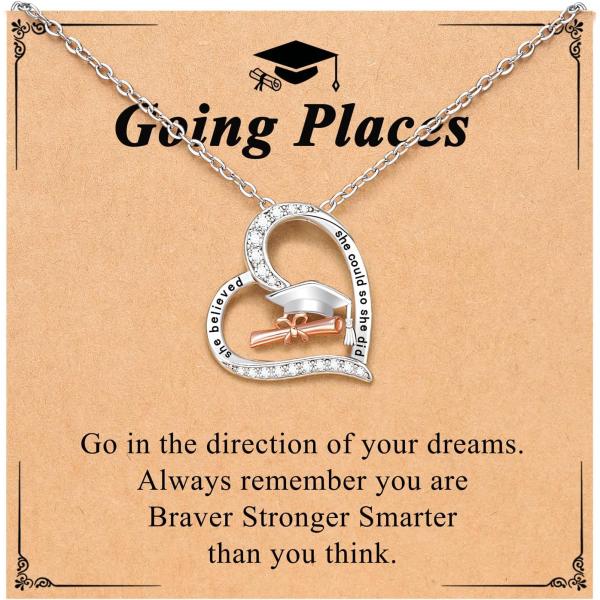 商品名UPROMI 卒業ネックレス 卒業祝い 女の子 娘 孫娘 1, ステンレス鋼, キュービックジルコニアUPROMI Graduation Necklace, Gradaution Gifts for Girls Daughter Gr...