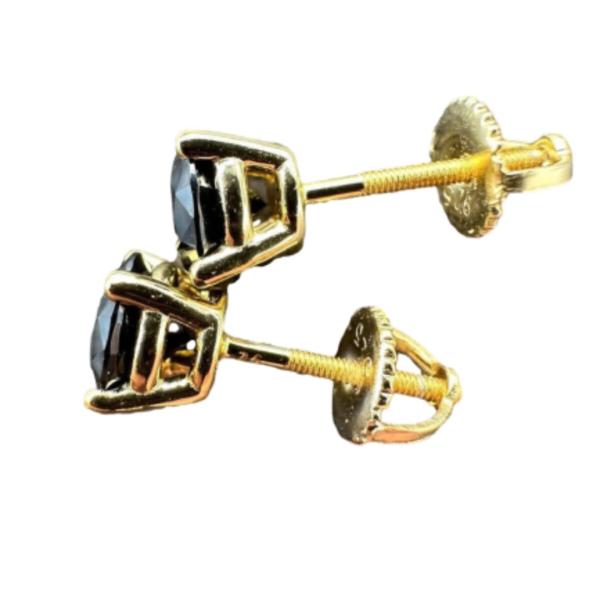商品名:  BLACK MOISSANITE SCREWBACK STUD EARRINGS 14K GOLD 925 SILVER 3-8MM PASS TESTER (8mm, 14K Gold (Ships Immediately))...