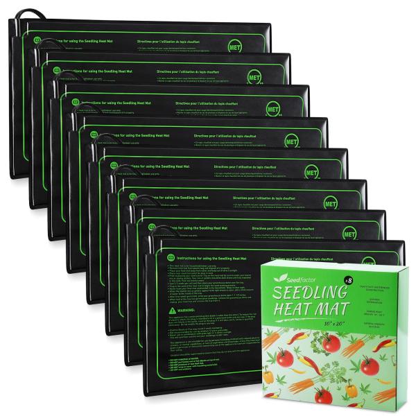 商品名: MET認定 苗用ヒートマット 8枚パック シードファクター 防水 耐久性 発芽ステーション ヒートマット 暖かい水耕栽培加熱パッド 屋内 家庭 ガーデニング シードスターター MET Certified 8 Pack Seedli...