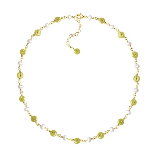 商品名DAUMIER Freshwater Pearl Green Aventurine Jade Choker Necklace 18inch Jewelry Birthday Gift for Mom Womenブランド：DAUMIER...