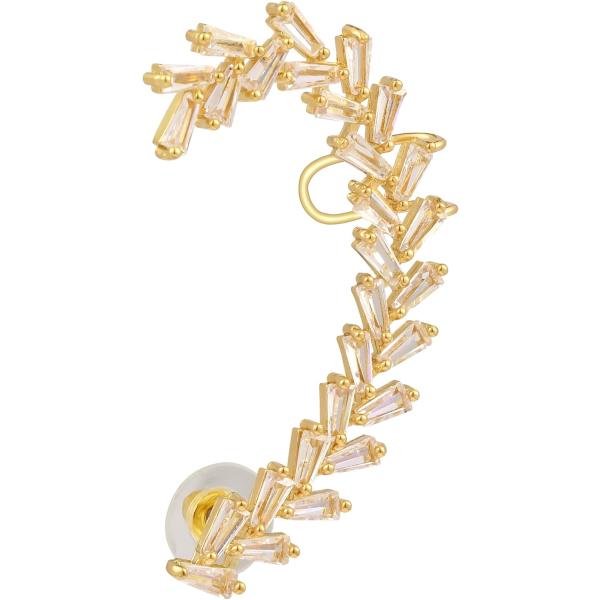 商品名Sugerza 1個 蝶 ゴールド イヤーカフ 女性用 ノンピアス 軟骨 ジルコン カフイヤリング 18K純金メッキ タッセル イヤークライマー ラップイヤリング 女の子用, イエローゴールド, キュービックジルコニアSugerza ...