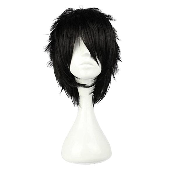 商品名:  Anime Death Note L Cos Wig Mens L.Lawliet Short Black Heat Resistant Hair Pelucas Cosplay Costume Wigs + Wig Cap C...