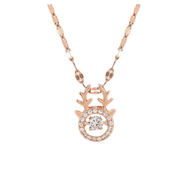 商品名:  Christmas Light The Luxury Of Temperament Antlers Set Ziron Rose Gold Necklace Women Pendant Gold Necklace Jewelry...