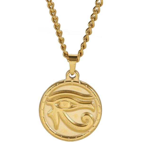 商品名Jude Jewelers ステンレススチール 古代エジプト ホルスの目 保護 ペンダント ネックレス, 金属, キュービックジルコニアJude Jewelers Stainless Steel Ancient Egyptian Ey...