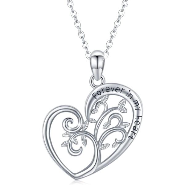 商品名ConBo S925スターリングシルバー ハートネックレス Tree of Life Forever in My Heart ネックレス ハートツリーオブライフネックレス レディース 母 妻 女の子 母の日 誕生日 クリスマス スター...