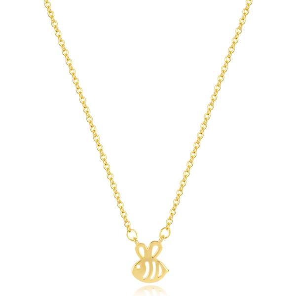 商品名BSGRL 華奢なゴールドネックレス 14K金張り 蜂ペンダント アニマルネックレス 女性用 16.5インチ+2インチ, 真鍮, 宝石なしBSGRL Dainty Gold Necklace, 14K Gold Filled Bee ...