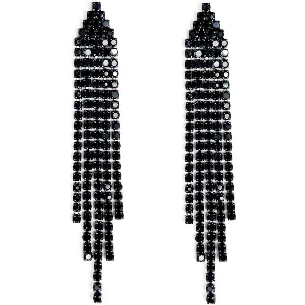 商品名SELOVO シャンデリア タッセル ダングル リニア ドロップ イヤリング パーティージュエリー クリア オーストリアクリスタル, ラインストーン, ラインストーンSELOVO Chandelier Tassel Dangle Li...