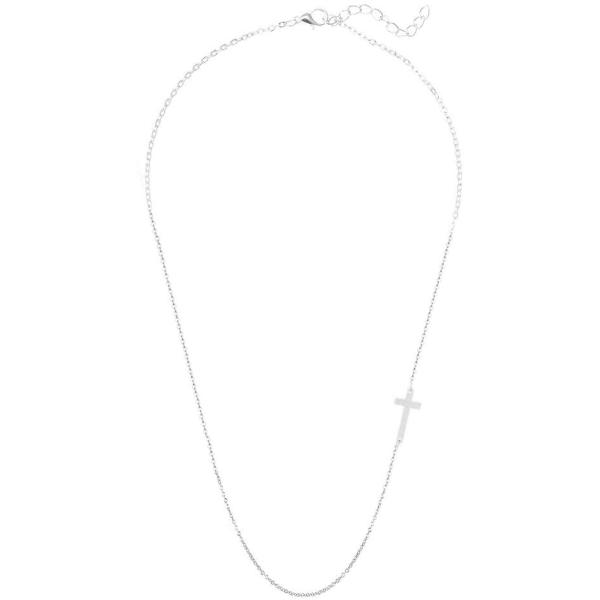 商品名Simple Female Sideways Cross Charm Pendant Necklace Gold Color Stainless Steel Choker Neck Chains for Women Collar Je...