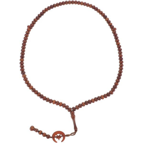 商品名Milisten 祈りビーズ アッラームハンマド彫刻イードムバラク イスラム祈り ロザリオ ビーズ イスラム教 イスラーム ミスバハ タスビー 99 数珠ネックレス ライトブラウン, 44X0.85CM, 樹脂Milisten Pra...