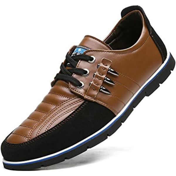 商品名Men's Leather Shoes Loafers Casual Oxford Lace Up Business Classic Comfortable Driving Office Walking Moccasin Britis...