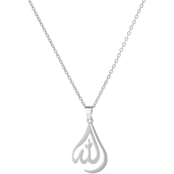 商品名EUEAVAN アラーペンダントネックレス イスラム教シンボル アラビア文字チョーカー 中東 三日月 アッラー イスラム教 ギフト 宗教ジュエリー レディース メンズ レイヤード, ステンレス鋼, 宝石なしEUEAVAN Allah ...