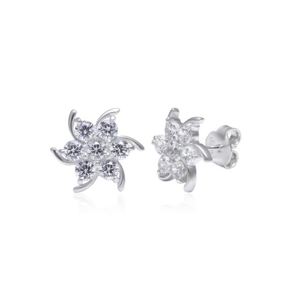 商品名:  White Cubic Zirconia Stud Earnings-925 Sterling Silver Stud Earrings-White Stone Earrings- Birthstone Stud Earring...
