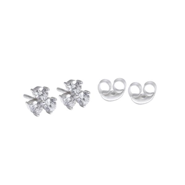 商品名:  White Cubic Zirconia Stud Earnings-925 Sterling Silver Stud Earrings-White Stone Earrings- Birthstone Stud Earring...