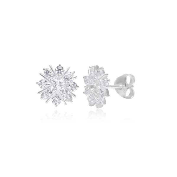 商品名:  White Cubic Zirconia Stud Earnings-925 Sterling Silver Stud Earrings-White Stone Earrings- Birthstone Stud Earring...