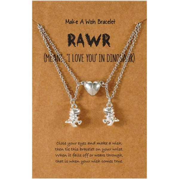 商品名相互の魅力 ラブハートネックレス 友情 恐竜ペンダント マッチングネックレス カップル用 親友 友情ジュエリー ピンキープロミス 長距離ジュエリー, 金属, 合金。Mutual Attraction Love Heart Neckla...