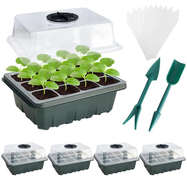 商品名:  Sutekus Seedling Trays Seed Starter Kit with Humidity Adjustment Domes Mini Propagator Plant Grow Set for Seedling...