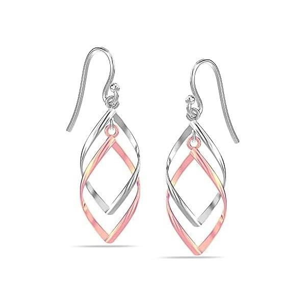 商品名Charmsy スターリングシルバー ジュエリー インフィニティ ノット ツイスト フレンチワイヤー ドロップ ダングルイヤリング レディース, M, スターリングシルバー, 宝石なしCharmsy 925 Sterling Silv...