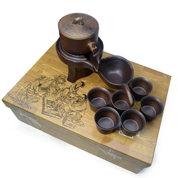 商品名:  Teapot Cup Chinese Gongfu Tea Set Pot Cup Semi-automatic millstone Boxes Gift (Bronze)ブランド: YXHUPOT商品サイズ: m高さ: 11....