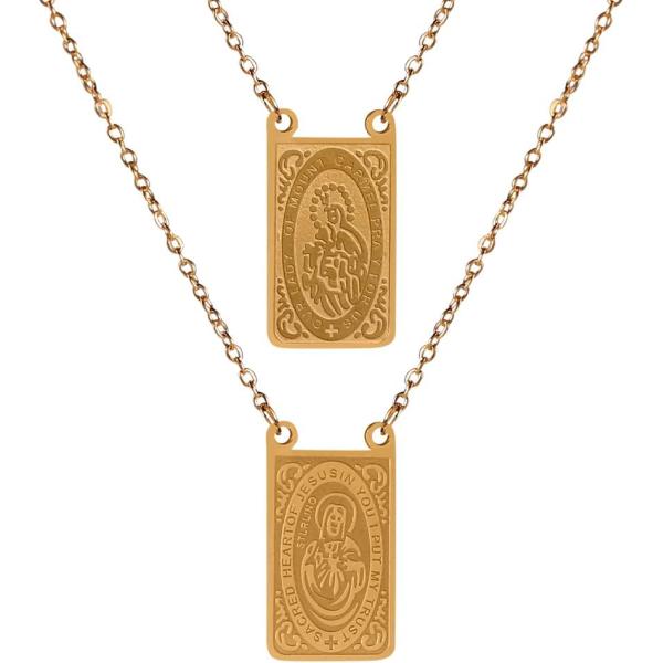 商品名WHLHMK 肩甲骨ネックレス, ステンレス鋼, 宝石なしWHLHMK Scapulars Catholic Necklace, Our Lady of Mount Carmel Medals &amp; I Sacred Heart...