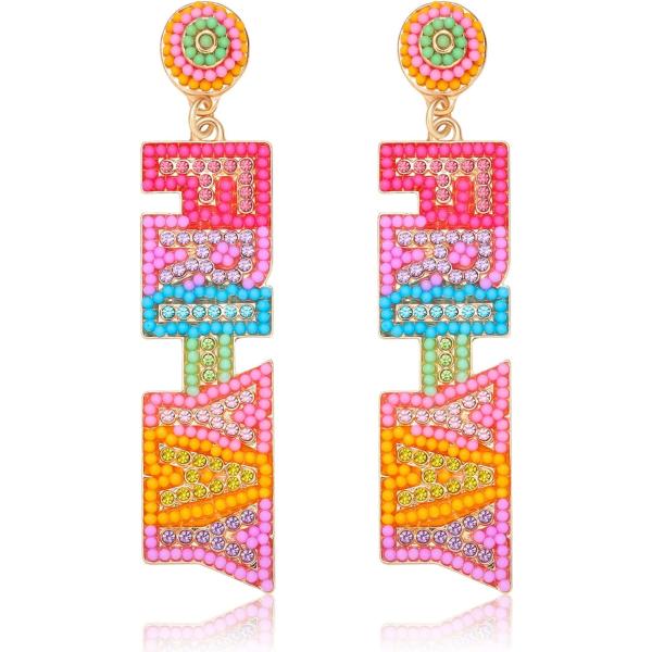 商品名MOLOCH ティーチャーピアス ビーズラインストーン マエストラ 教師 ダングルイヤリング 新学期ギフト 先生への感謝の気持ちに, ビーズ, 知らないMOLOCH Teacher Earrings Beaded Rhinestone...