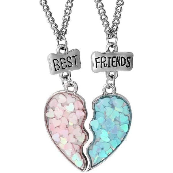 商品名2 Pcs Friendship Pendant Necklace for Women 2-Split Best Friend Forever Necklace Funny Burger and Fries Statement Nec...