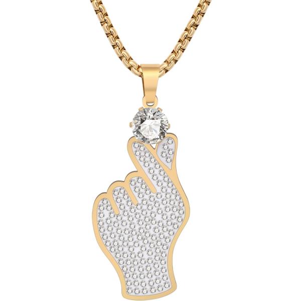 商品名YAYAKO 上品な18Kゴールドネックレス レディース ガールズ ラインストーン ファッションジュエリー ステンレススチールチェーンペンダントネックレス ギフト, M, ステンレス鋼, ラインストーンYAYAKO Dainty 18...