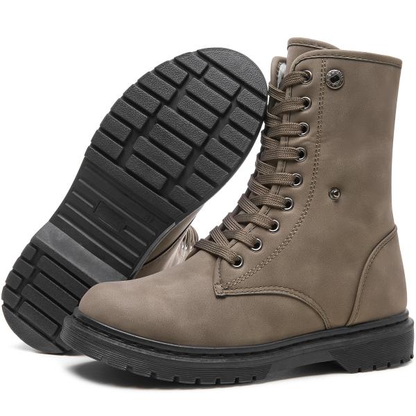 商品名:  TUOPIN Women Fashion Ankle Boots, PU Waterproof Women's Combat Boots, Fleecing Warm Comfort Chelsea Anti-slip Wome...