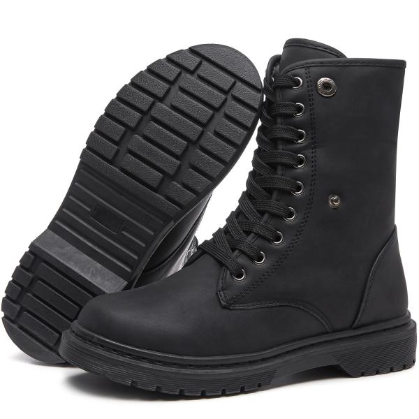 商品名:  TUOPIN Women Fashion Ankle Boots, PU Waterproof Women's Combat Boots, Fleecing Warm Comfort Chelsea Anti-slip Wome...