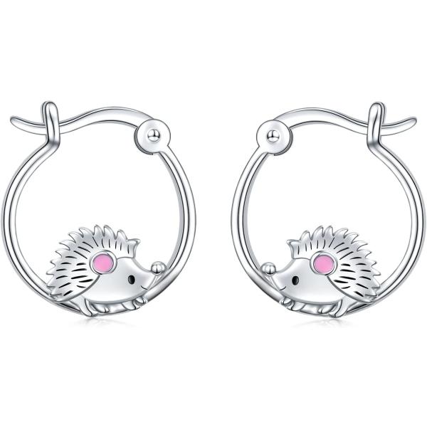 商品名Hedgehog Hoop Earrings for Women Teen Girls 925 Sterling Silver Hypoallergenic Hedgehog Earrring Jewellry for Hedgeho...