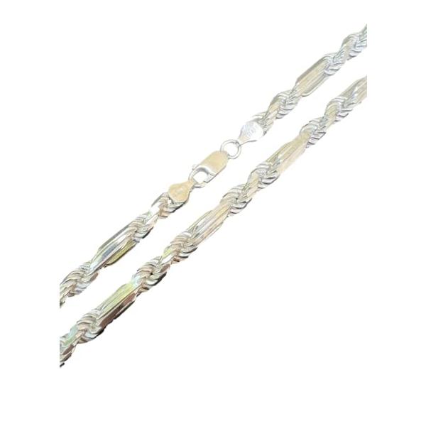 商品名:  icebros Men's figarope link real solid 925 sterling silver bracelet milano (6mm) (WIDTH: 6MM, LENGTH: 7", PLAIN 92...