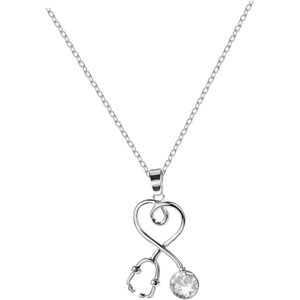 商品名SOIMISS 1pc Stethoscope Necklace Nurse Necklace Silver Dainty Necklace Stethoscopes for Nurses Love Necklace Collarbo...