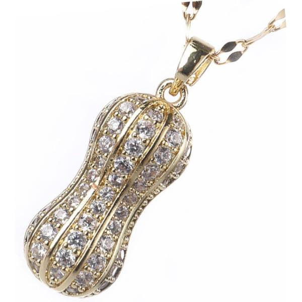 商品名Beatifufu Peanut Necklace Crystal Pendants Pearl Chain Necklace Bride Necklaces Peanut Pendant Jewelry Fashion Jewelr...