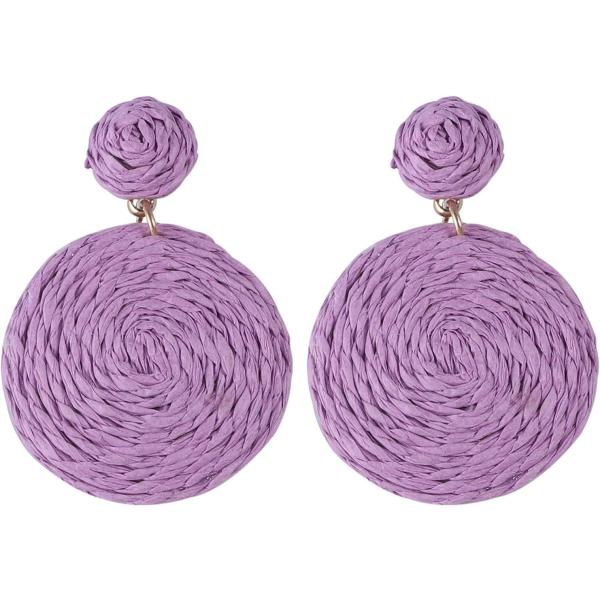 商品名Raffia ステートメントイヤリング レディース ガールズ ラウンド 幾何学ラテン ドロップイヤリング パーム ボヘミアン ダングルイヤリング サマー トロピカル ビーチジュエリー, 亜鉛, 宝石なしRaffia Statement...