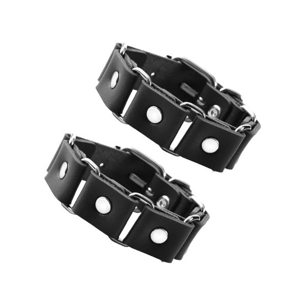 商品名: Manfnne PUレザー ブレスレット メンズ レディース ゴス パンクロック ブレスレット レザー カフ スタッズ リストバンド ブラック, フェイクレザー, 宝石なし。 Manfnee PU Leather Braclet ...