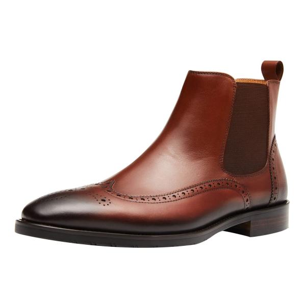 商品名:  Santimon Fshion Slip On Dress Ankle Boots Formal Leather Classic Chelsea Boots For Men Brown 10 USブランド: Santimon商品...