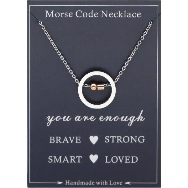商品名Ankiyabe イニシャルネックレス モールス符号 レディース ガールズ ティーンモールス符号 アルファベット 名前 ネックレス 彼女へのギフト, ステンレス鋼, 宝石なしAnkiyabe Initial Necklaces in ...