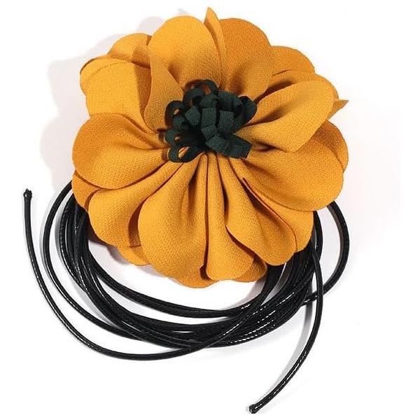 商品名Zaycca イエローローズフラワーチョーカーネックレス レディース, 非金属, 宝石なしZaycca Yellow Rose Flower Choker Necklace for Womenブランド：Zaycca商品サイズ：高さ：1...
