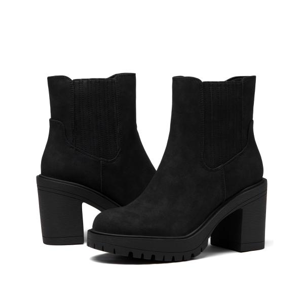 商品名:  Womens Platform Lug Sole Ankle Boots Side Zipper Combat Booties Round Toe Chelsea Shoesブランド: Ruanyu商品サイズ: 10高さ: 29...