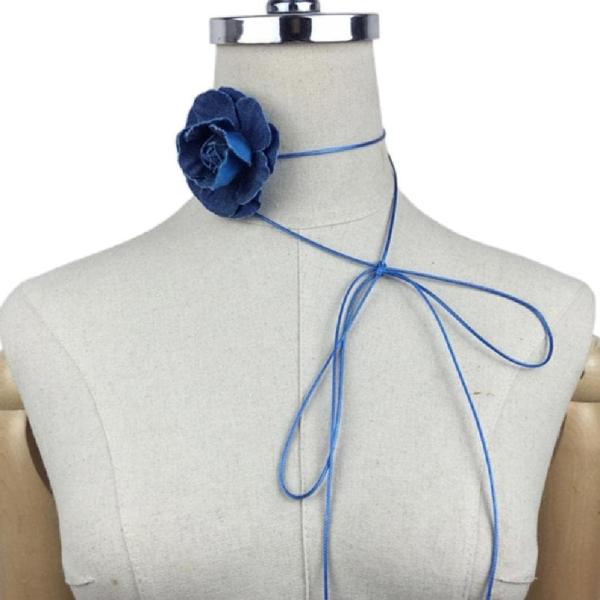商品名LANGYI Fabric Rose Choker Necklace Fabric Rose Choker Tie Fabric Rose Flower Chokers Cloth Accessories Gift For Women...