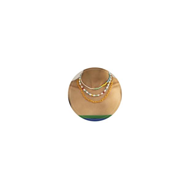 商品名: FUTIMELY 2-3個 レイヤードカラフルビーズチョーカーネックレスセット レディース イーブルアイ パール エンジェルネックレス Y2K ボーホー 夏 天然淡水パール ハンドメイド チョーカーネックレス レディース ティーン...